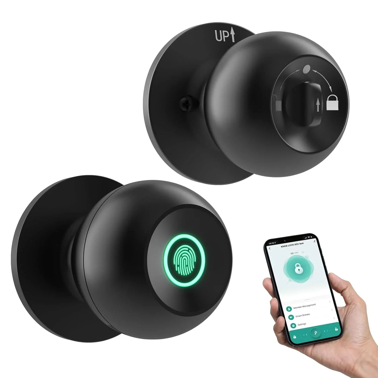 Smart Door Knob | Keyless Entry with Fingerprint & App Control | Smart ...